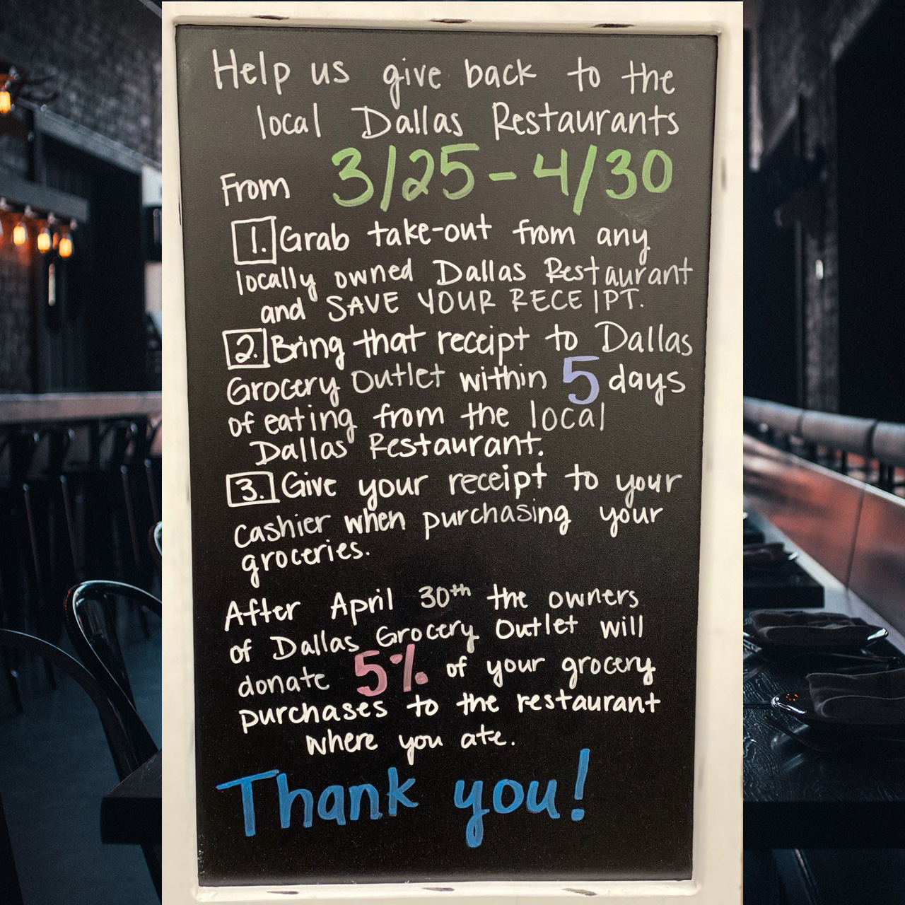 Keep Supporting Local Restaurants - Dallas Grocery Outlet | # ...
